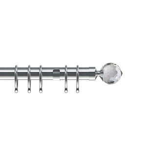Speedy 28mm 300cm Crystal Pole set Satin Silver – UK Curtain Poles